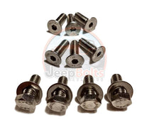 Jeep JK Wrangler Tailgate Hinge Bolts Full Set Rust Proof 14 Pc Stainl ...